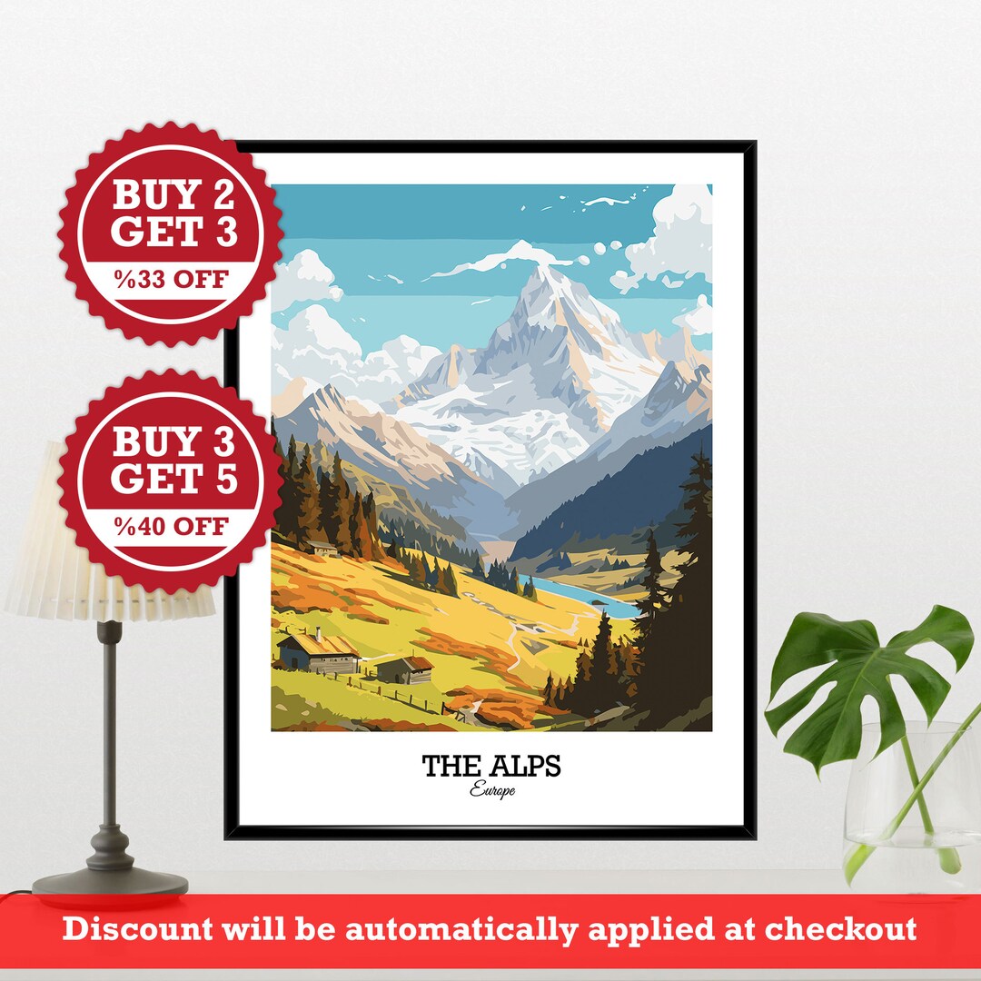 The Alps Digital Travel Poster Printable Wall Art for Home - Etsy