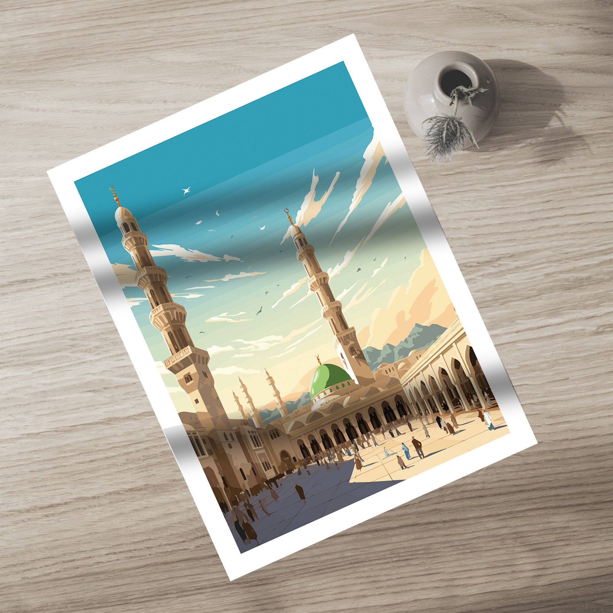 Al-masjid An-nabawi (prophet's Mosque) Digital Poster - Islamic Wall ...