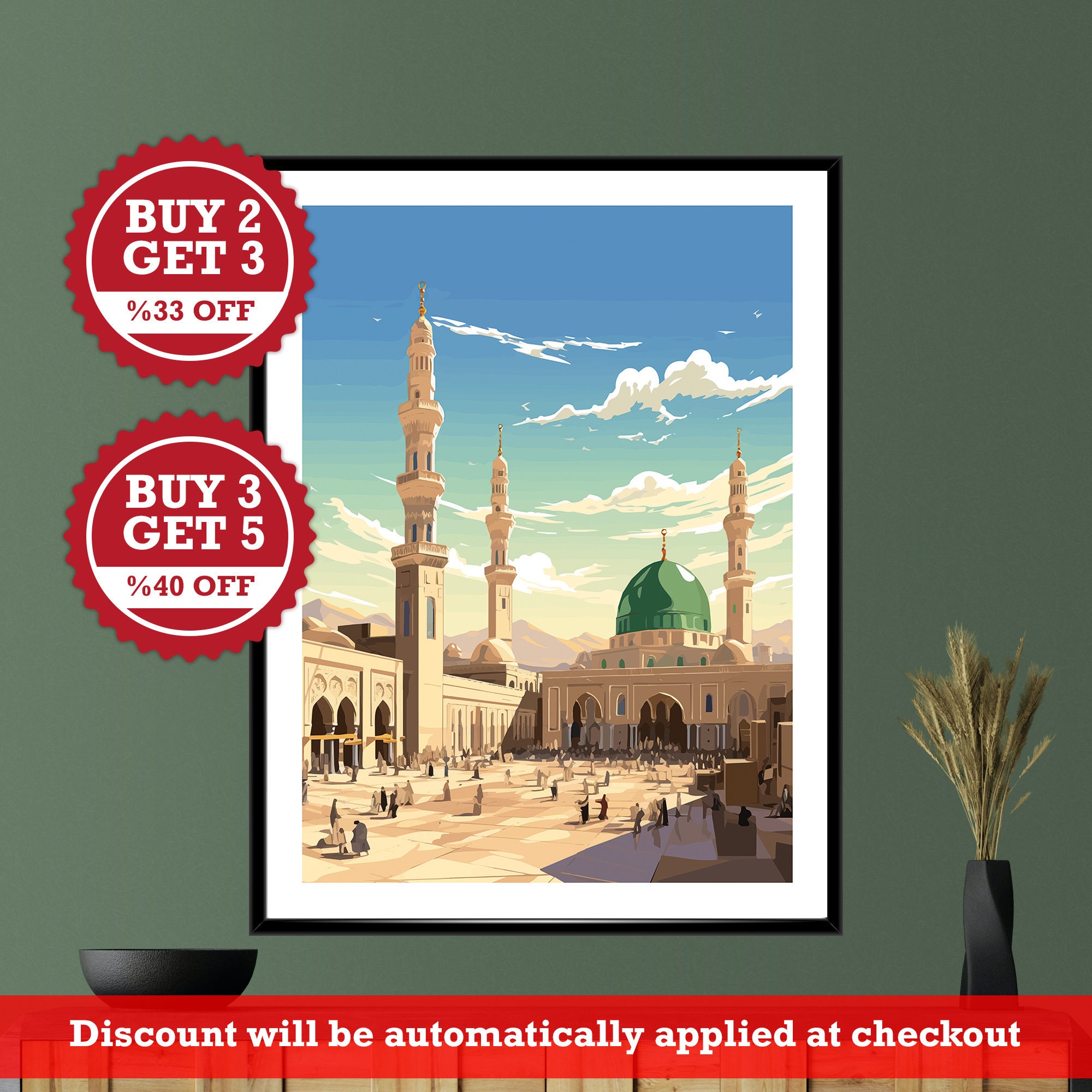 Al-masjid An-nabawi (prophet's Mosque) Digital Poster - Islamic Wall ...