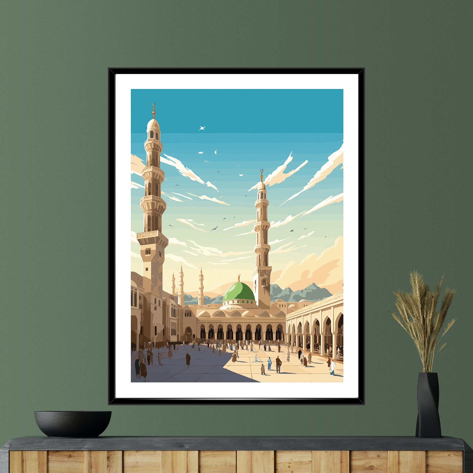 Al-masjid An-nabawi (prophet's Mosque) Digital Poster - Islamic Wall ...