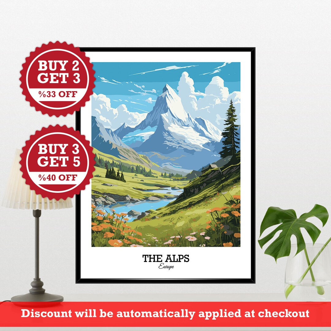 The Alps Digital Travel Poster - Printable Wall Art for Home Decor and ...