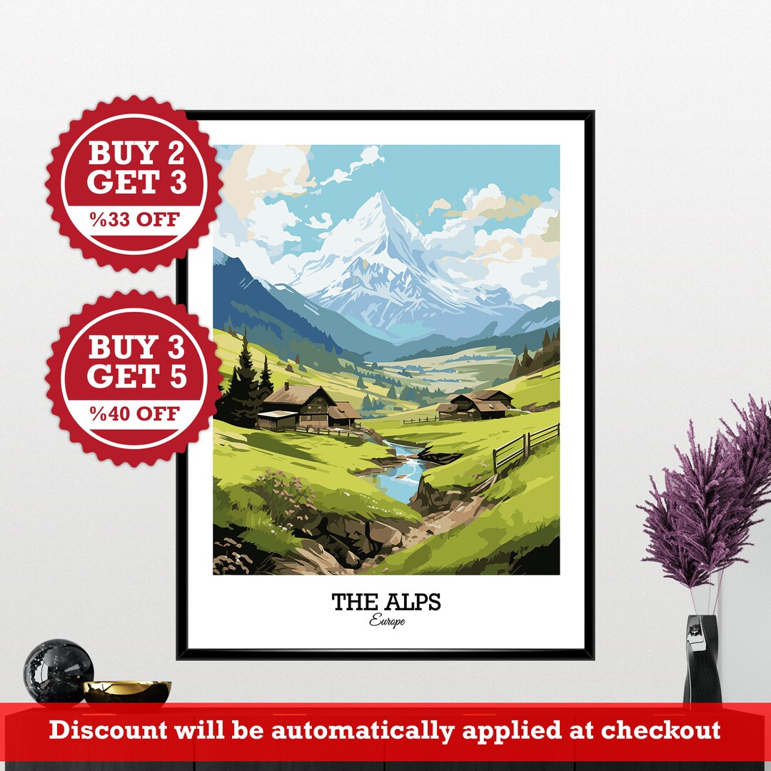 The Alps Digital Travel Poster - Printable Wall Art for Home Decor and ...