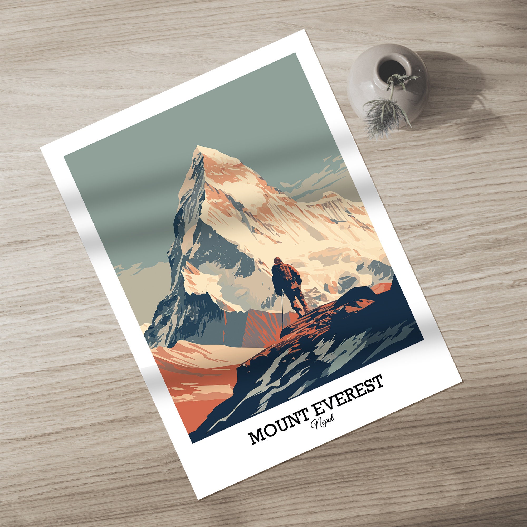 Mount Everest Poster, Nepal Poster, Nepal Mount Everest Digital Travel ...