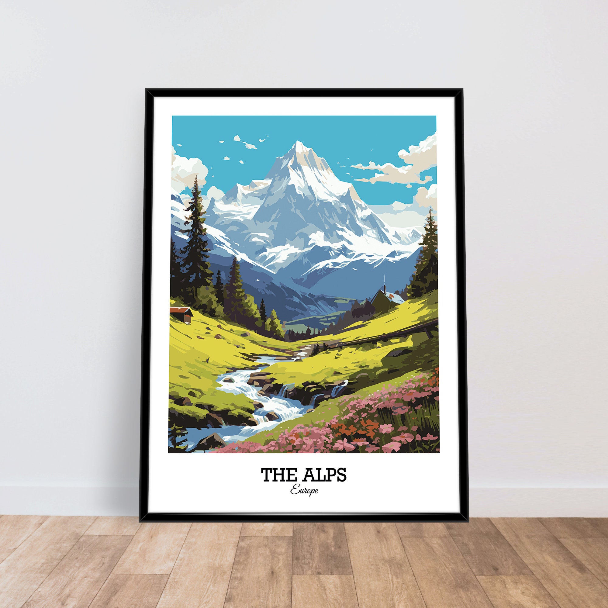 The Alps Digital Travel Poster Printable Wall Art for Home - Etsy