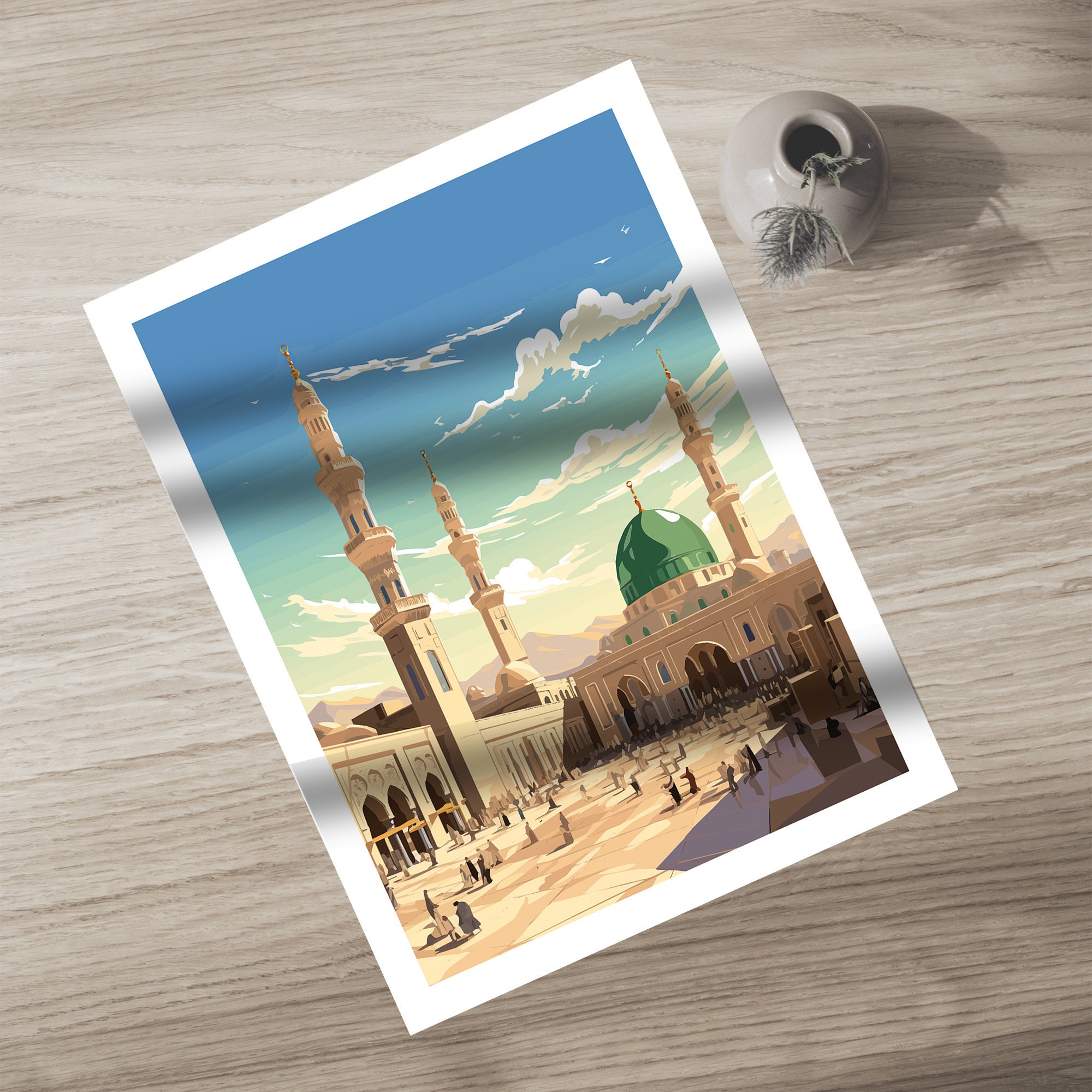 Al-masjid An-nabawi (prophet's Mosque) Digital Poster - Islamic Wall ...