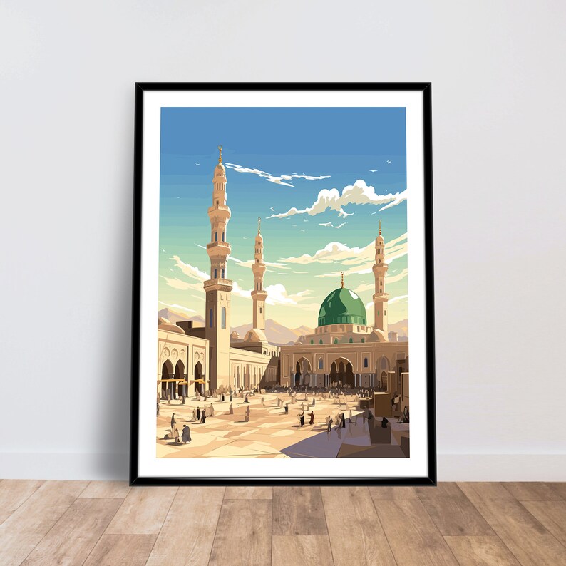 Al-masjid An-nabawi (prophet's Mosque) Digital Poster - Islamic Wall ...