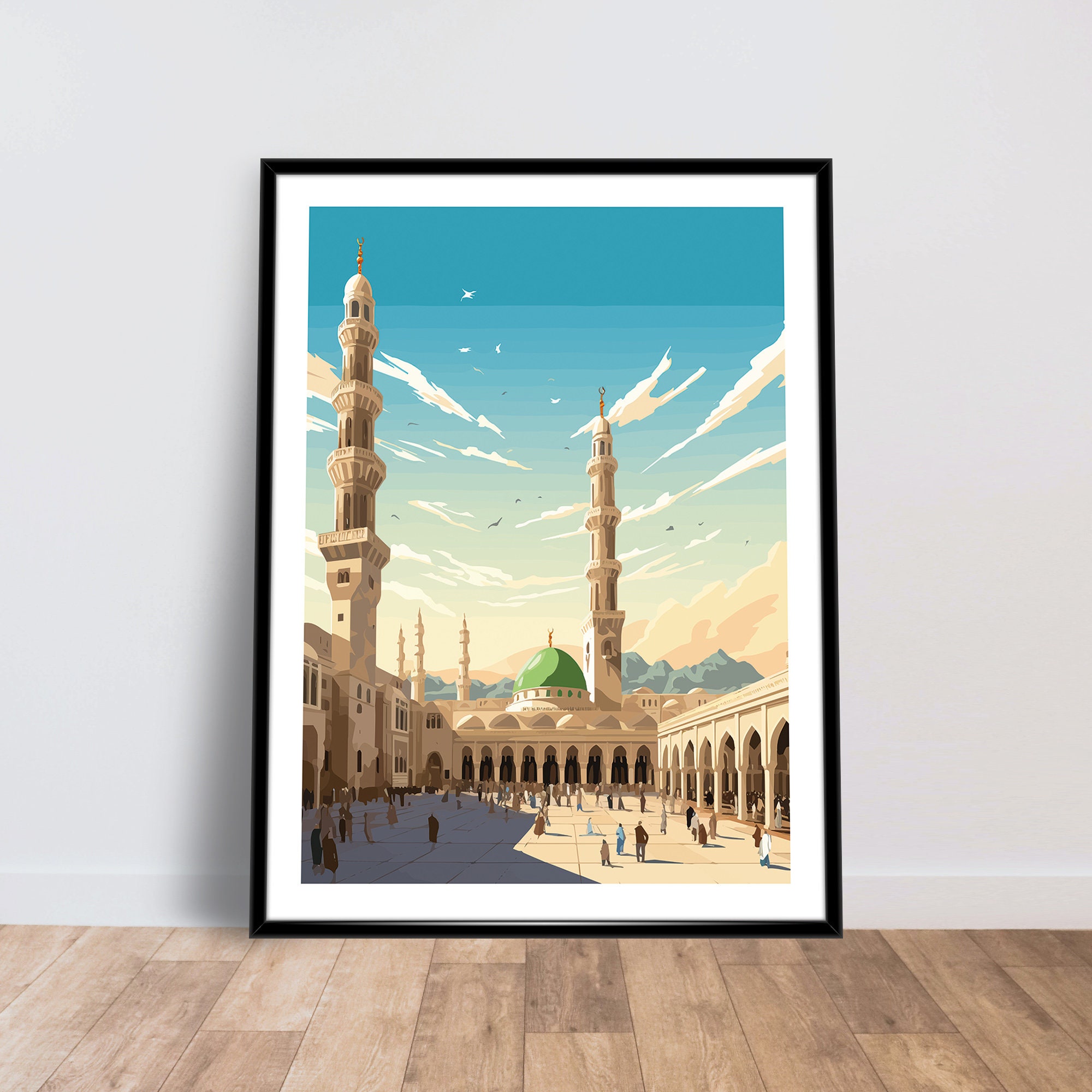 Al-masjid An-nabawi (prophet's Mosque) Digital Poster - Islamic Wall ...