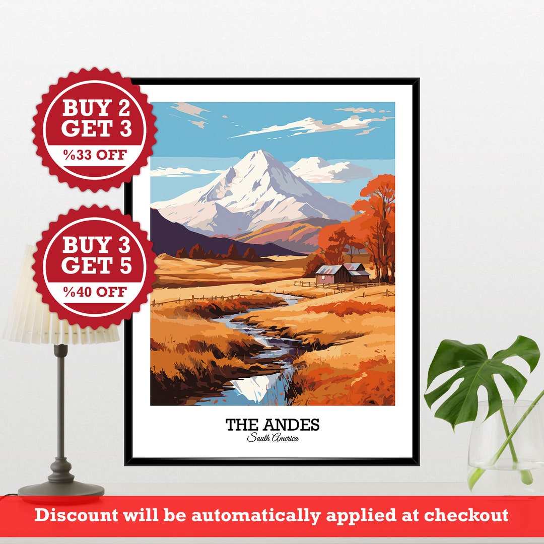 The Andes Digital Travel Poster Printable Wall Art for Home - Etsy