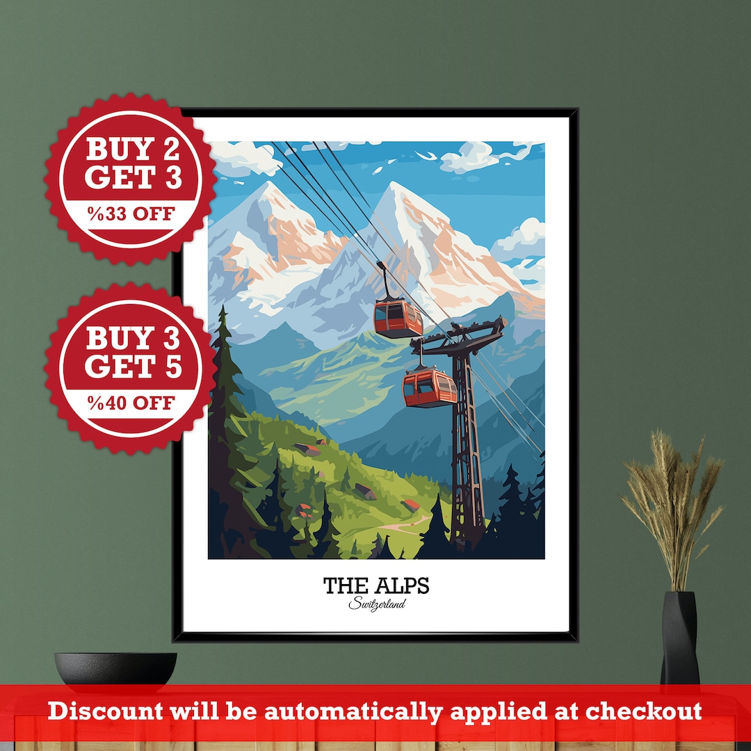 The Alps Digital Travel Poster - Printable Wall Art for Home Decor and ...