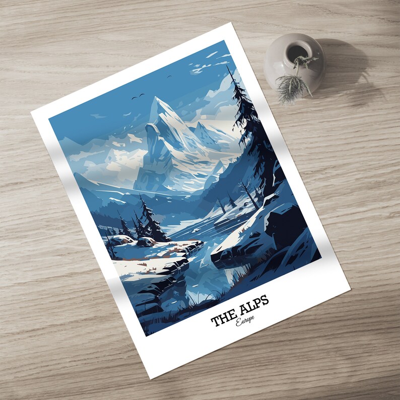 The Alps Digital Travel Poster Printable Wall Art for Home Decor and ...