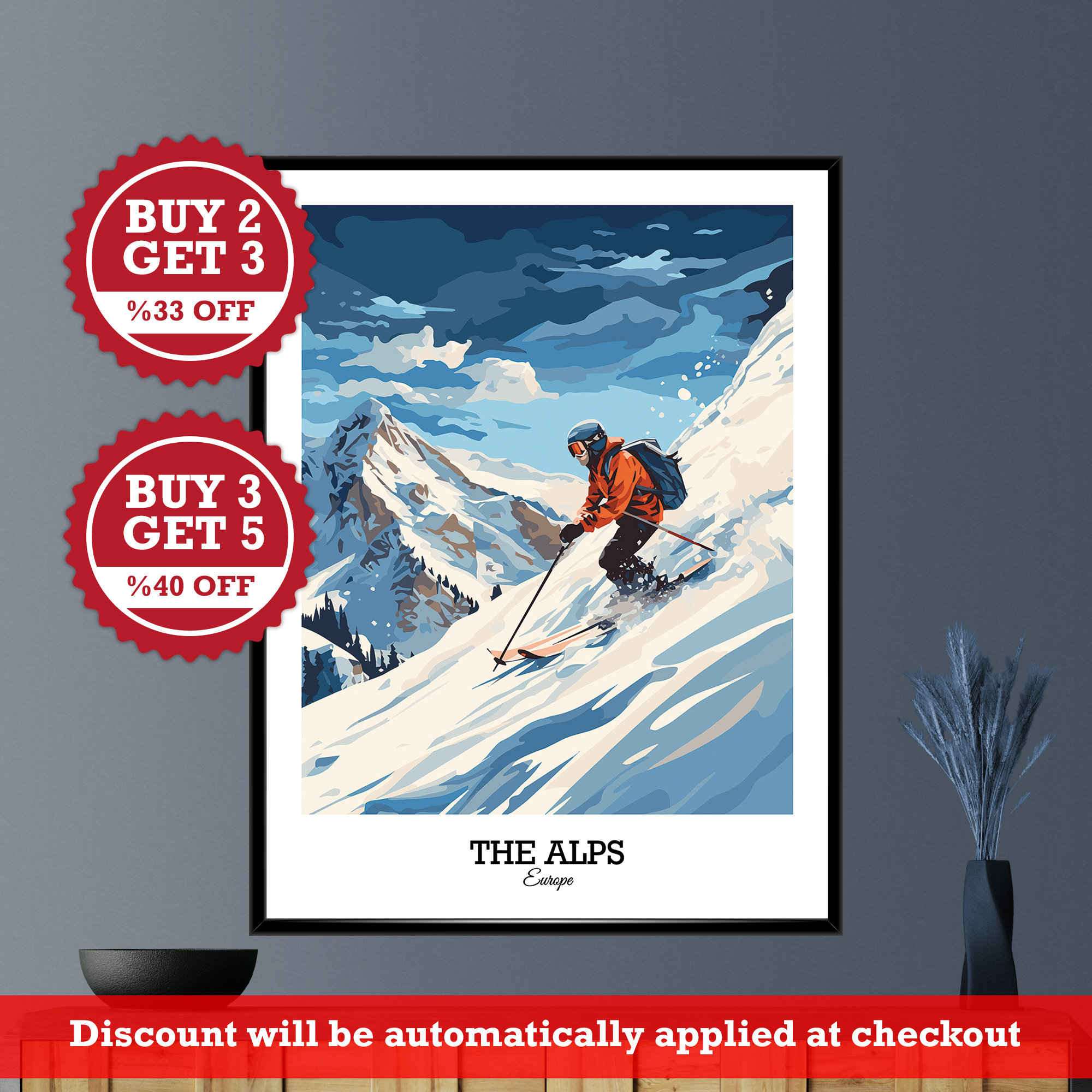 The Alps Digital Travel Poster Printable Wall Art for Home - Etsy
