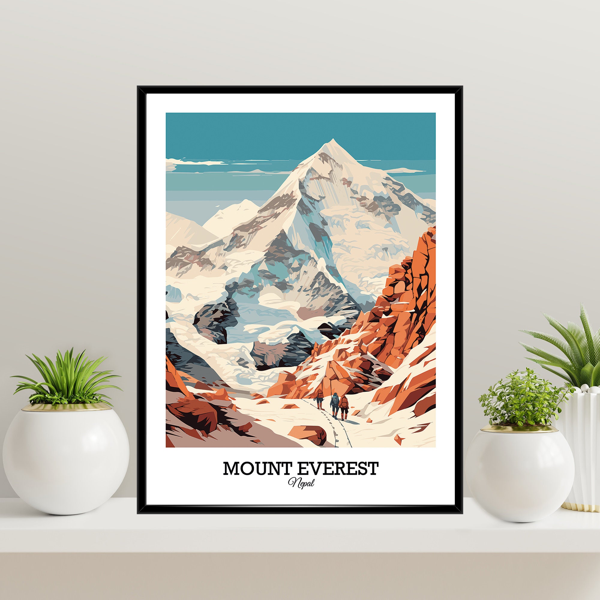 Mount Everest Poster, Nepal Poster, Nepal Mount Everest Digital Travel ...