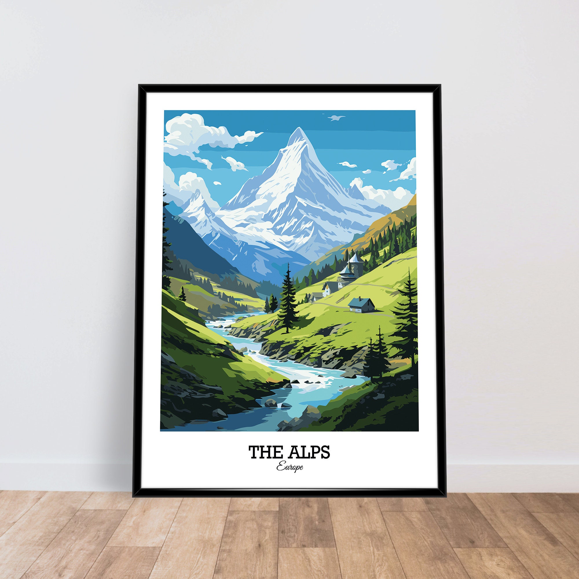 The Alps Digital Travel Poster Printable Wall Art for Home - Etsy