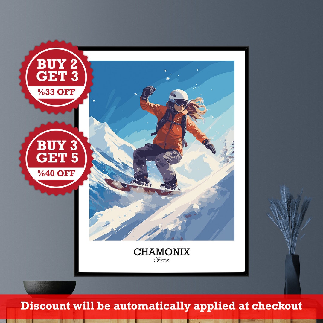 Chamonix Poster, Chamonix Mont Blanc Digital Travel Print, Wall Art for ...