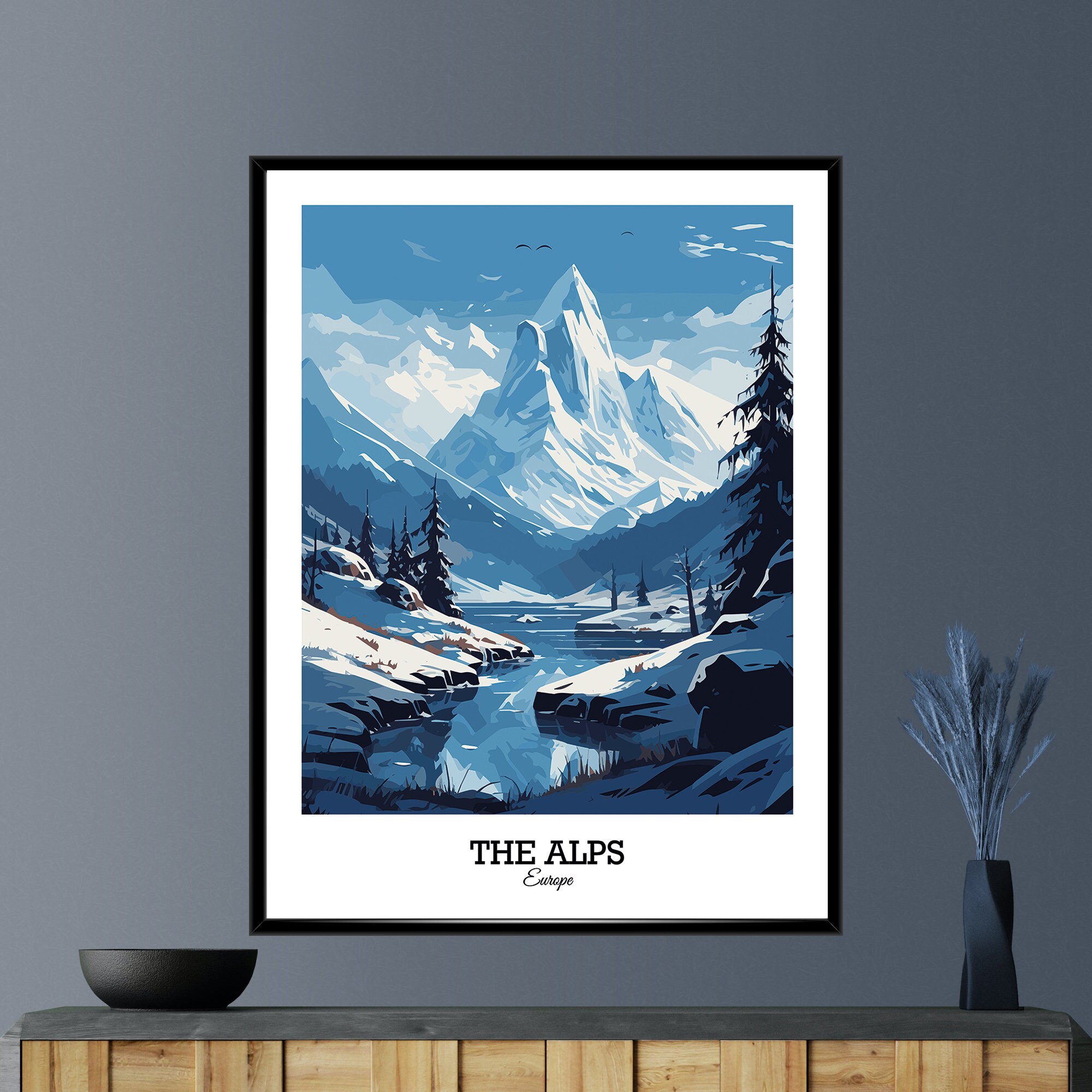 The Alps Digital Travel Poster Printable Wall Art for Home Decor and ...