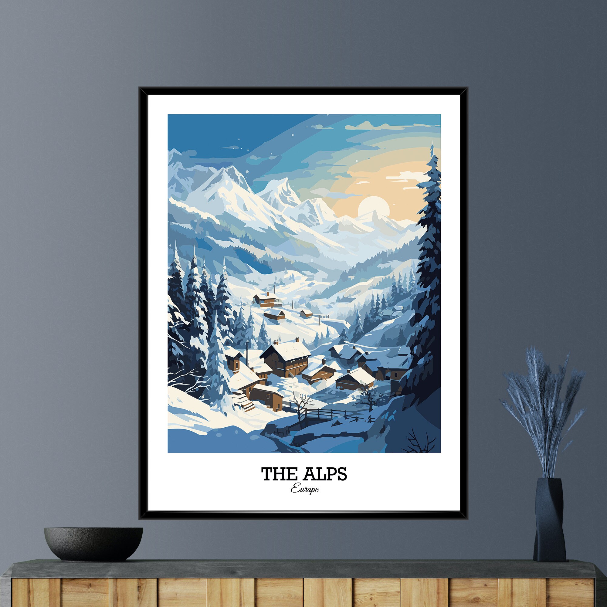 The Alps Digital Travel Poster - Printable Wall Art for Home Decor and ...