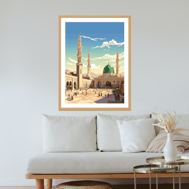 Al-masjid An-nabawi (prophet's Mosque) Digital Poster - Islamic Wall ...