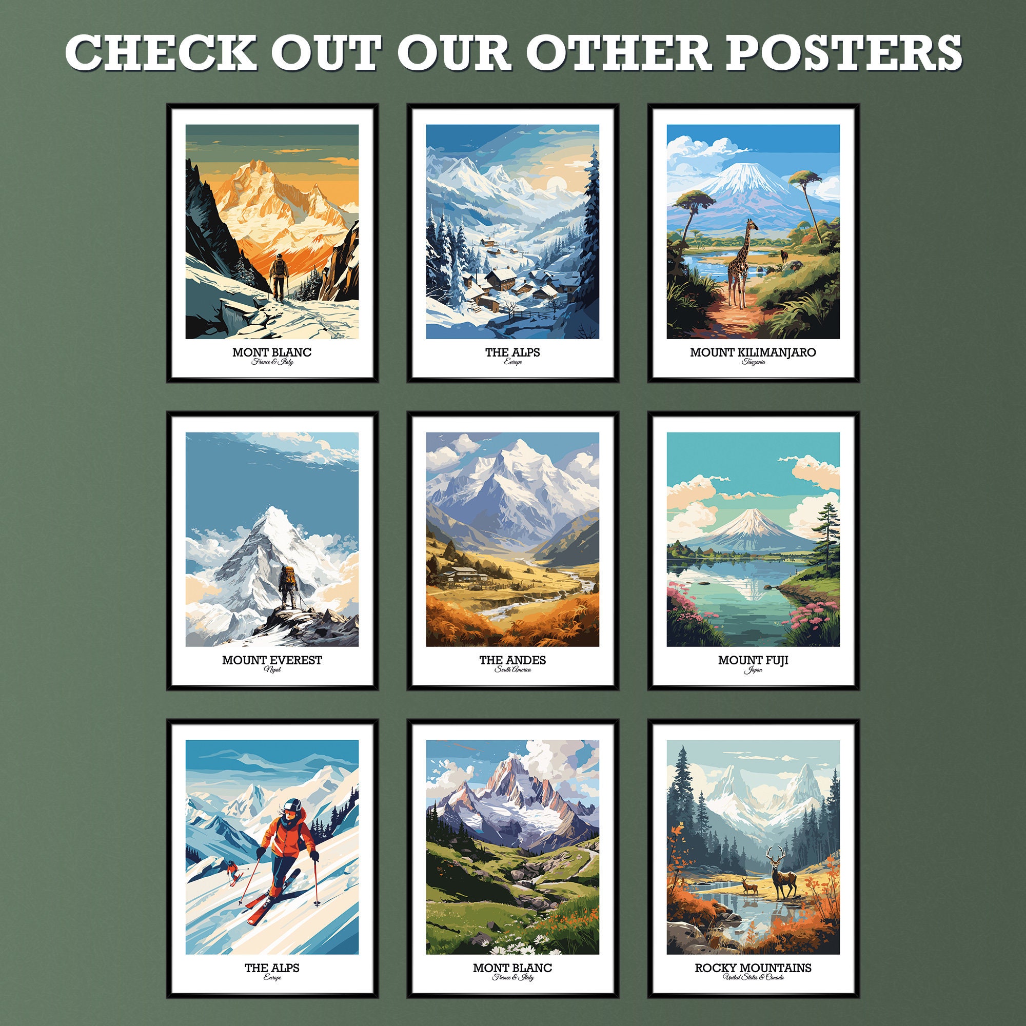 The Alps Digital Travel Poster Printable Wall Art for Home - Etsy