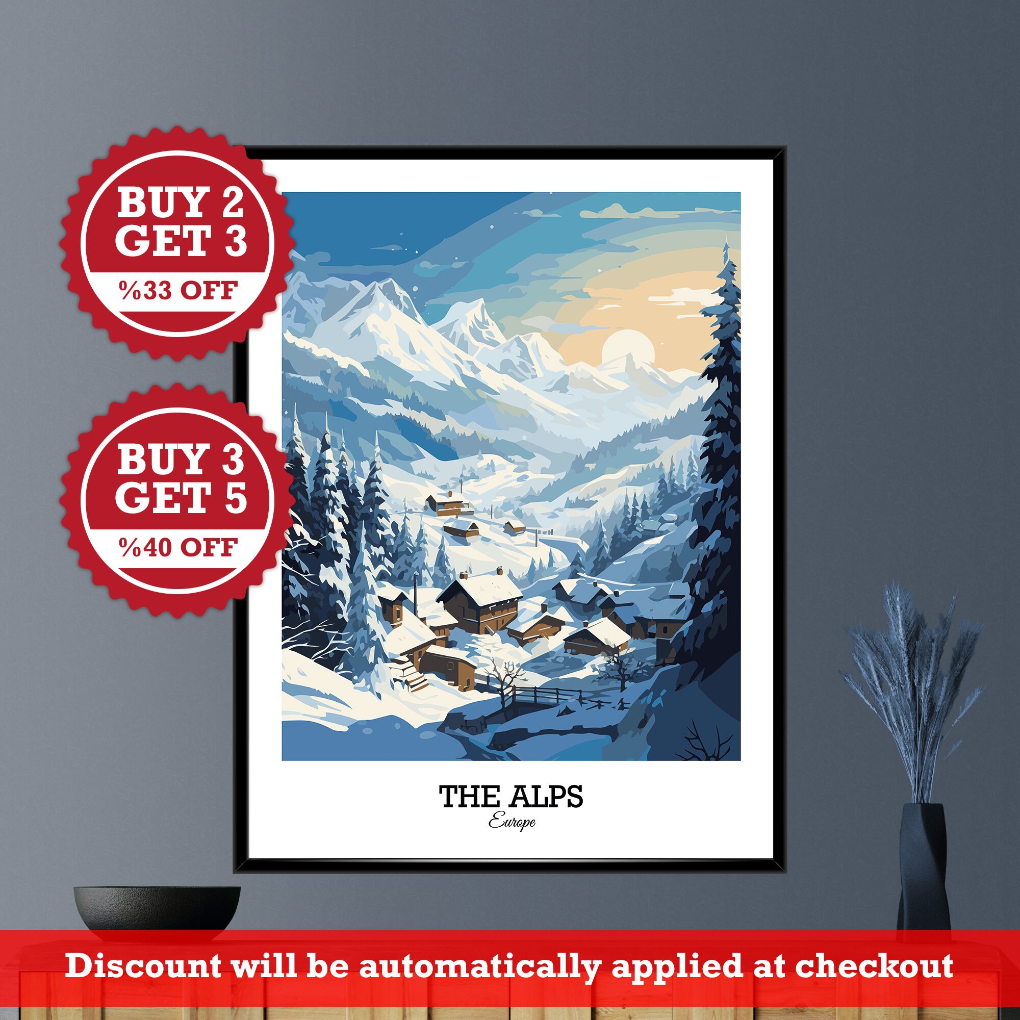 The Alps Digital Travel Poster - Printable Wall Art for Home Decor and ...