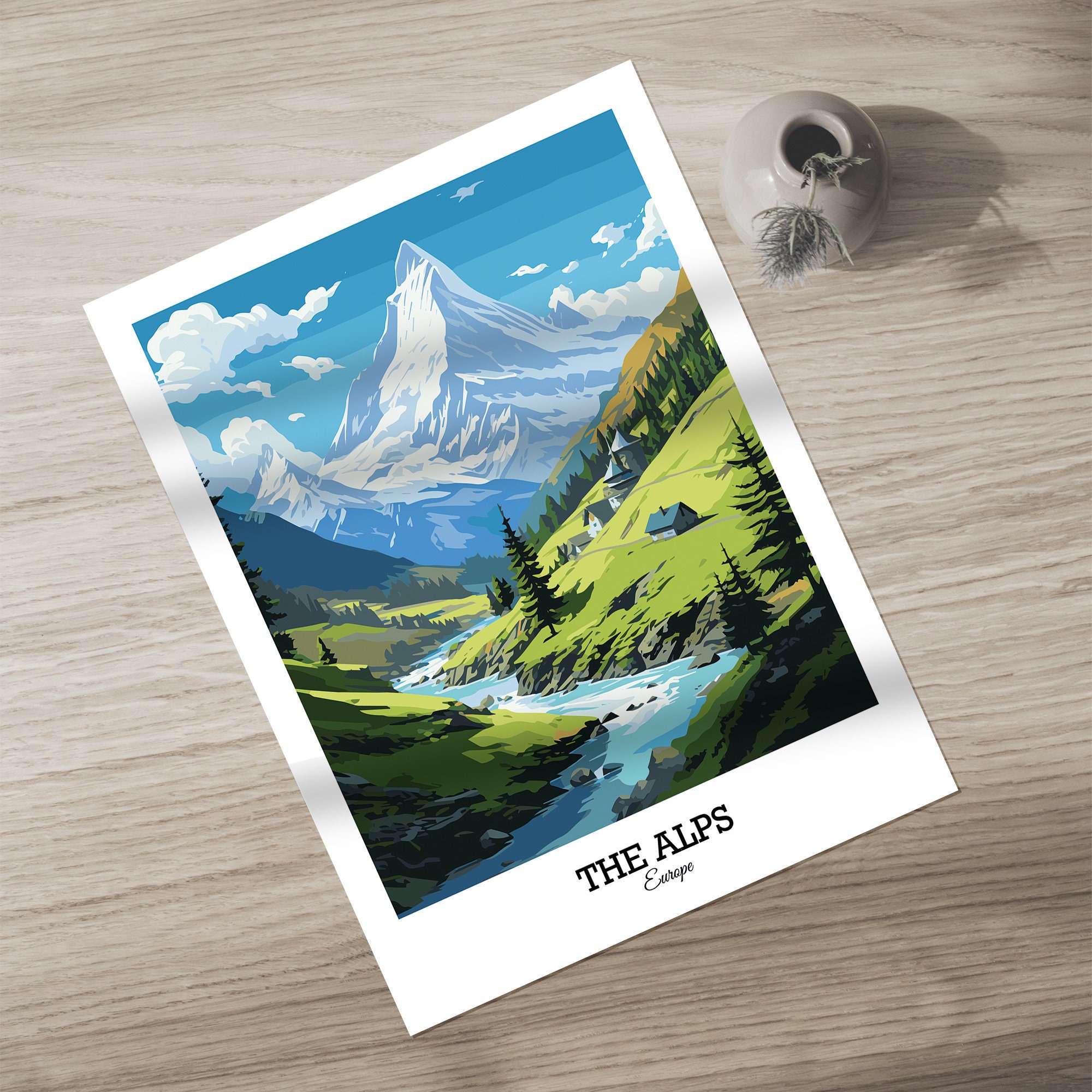 The Alps Digital Travel Poster Printable Wall Art for Home - Etsy