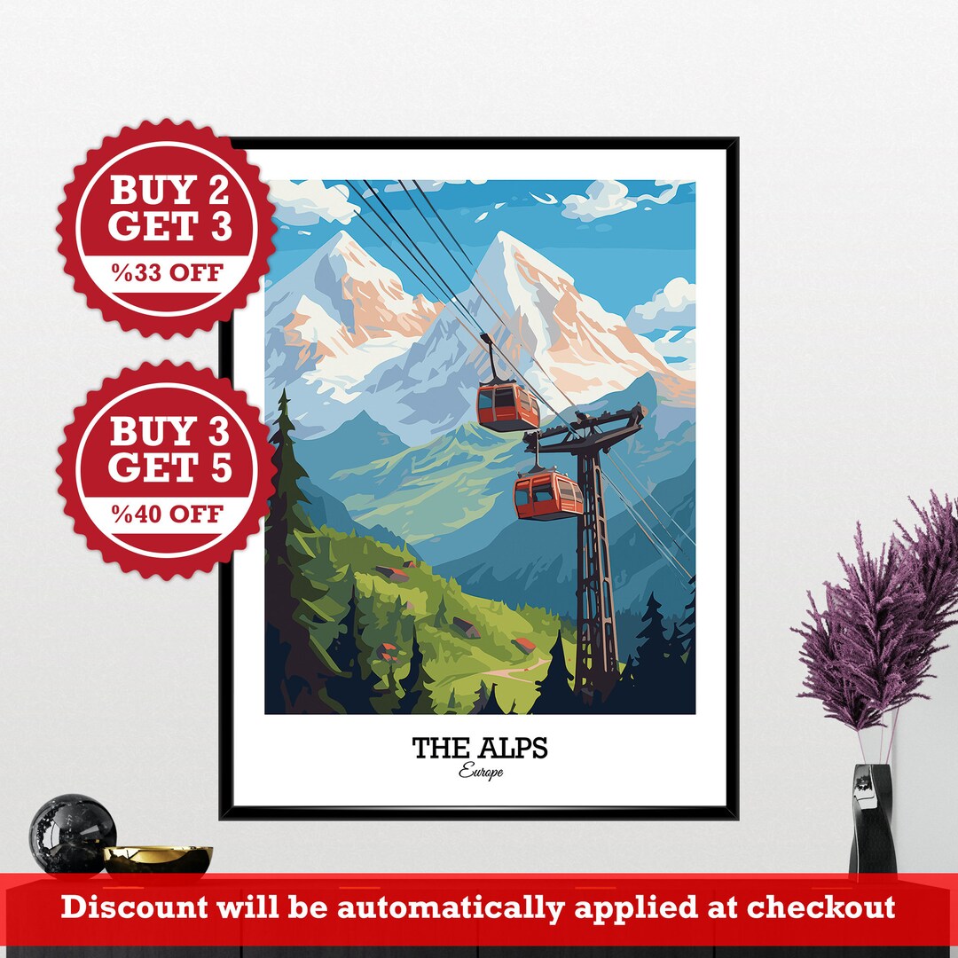 The Alps Digital Travel Poster Printable Wall Art for Home - Etsy