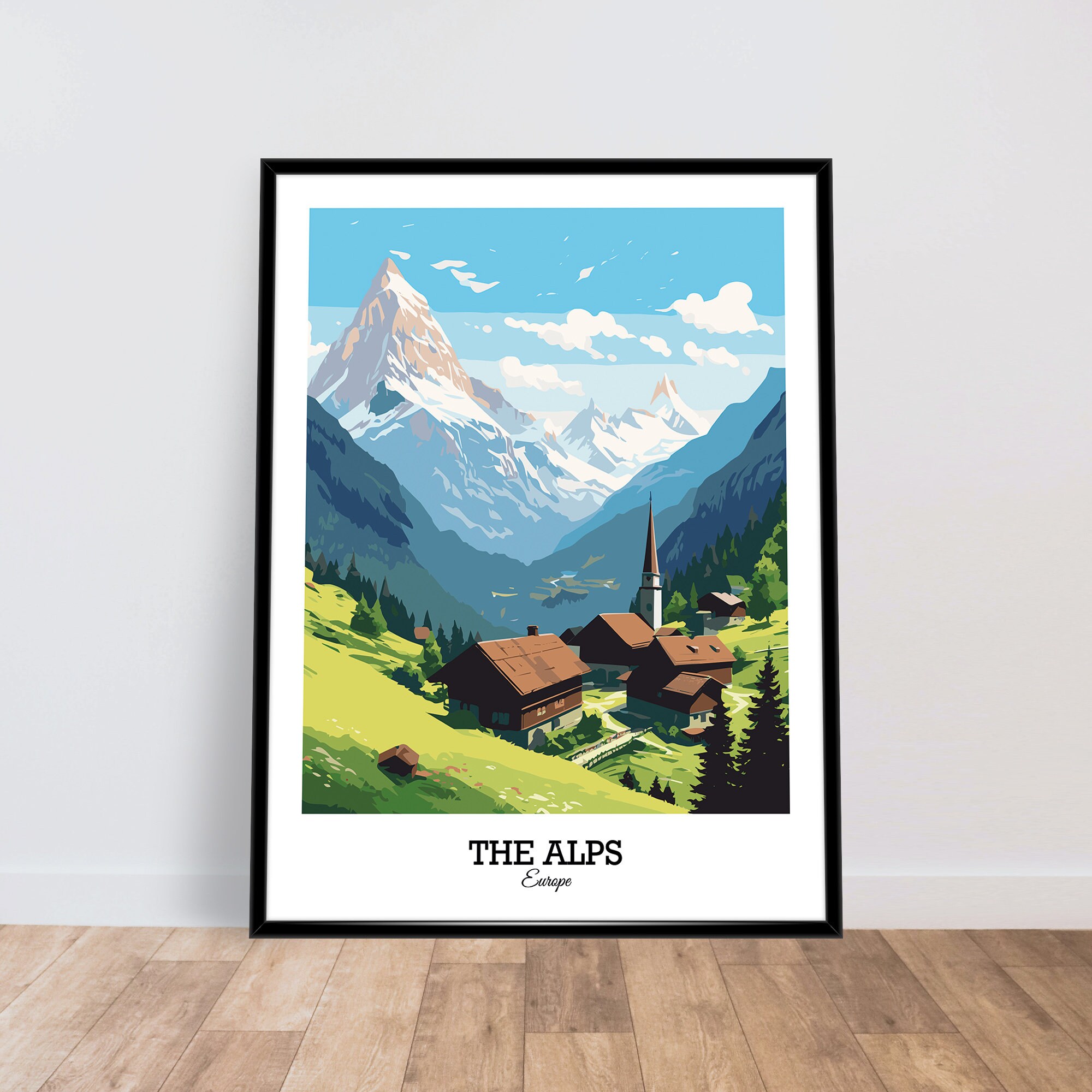 The Alps Digital Travel Poster Printable Wall Art for Home - Etsy
