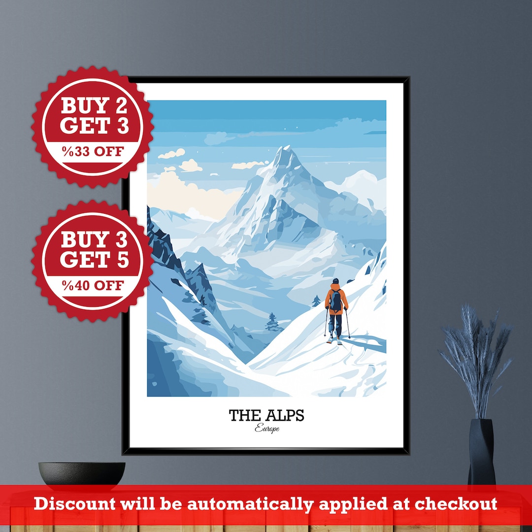 The Alps Digital Travel Poster Printable Wall Art for Home Decor and ...