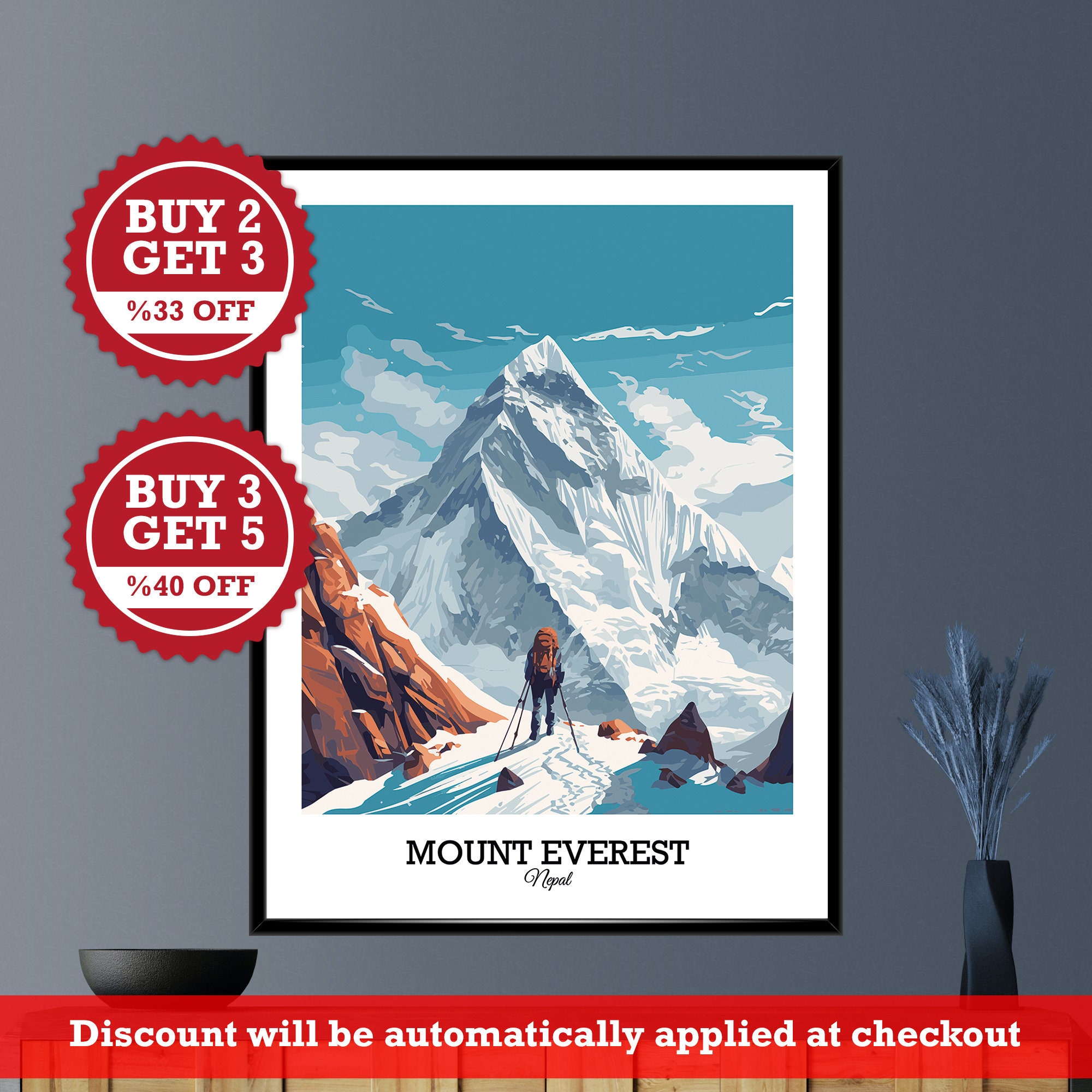 Buy Mount Everest Poster, Nepal Poster, Nepal Mount Everest Digital ...
