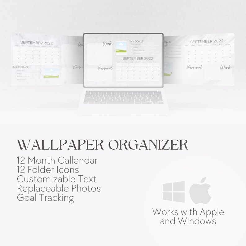 CALENDAR 2022 2023 | Desktop Organizer Wallpaper | Folder Icons | Mac ...