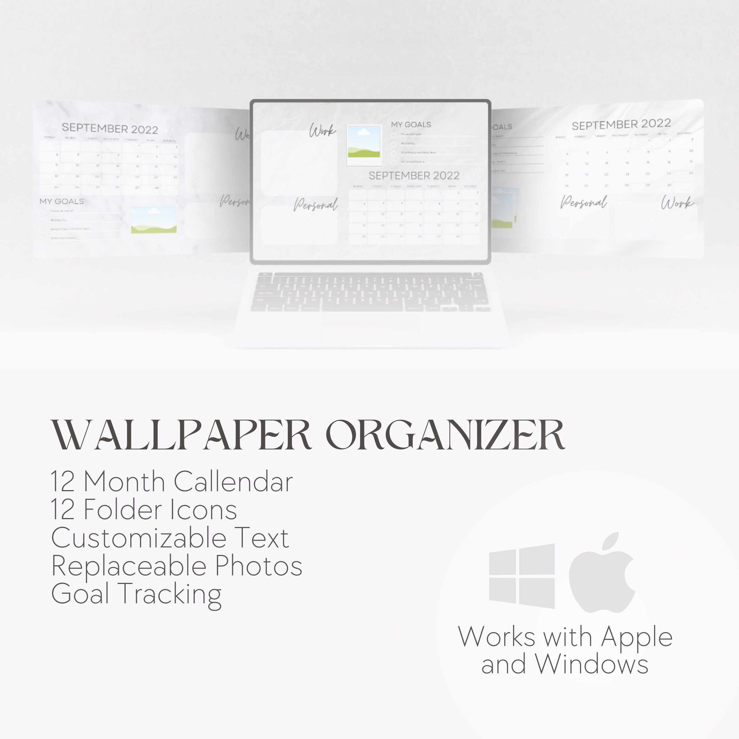 CALENDAR 2022 2023 | Desktop Organizer Wallpaper | Folder Icons | Mac ...
