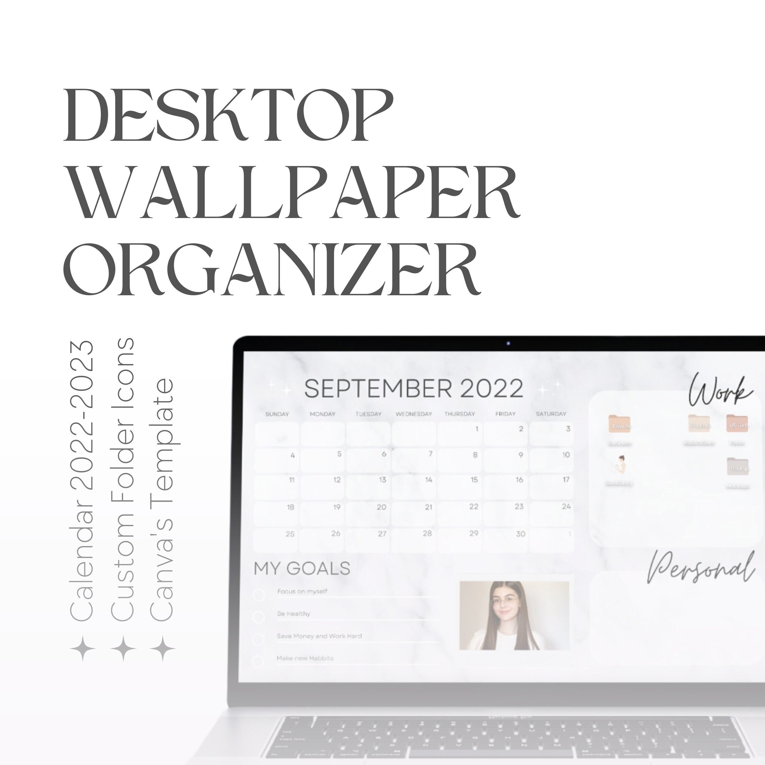 CALENDAR 2022 2023 | Desktop Organizer Wallpaper | Folder Icons | Mac ...