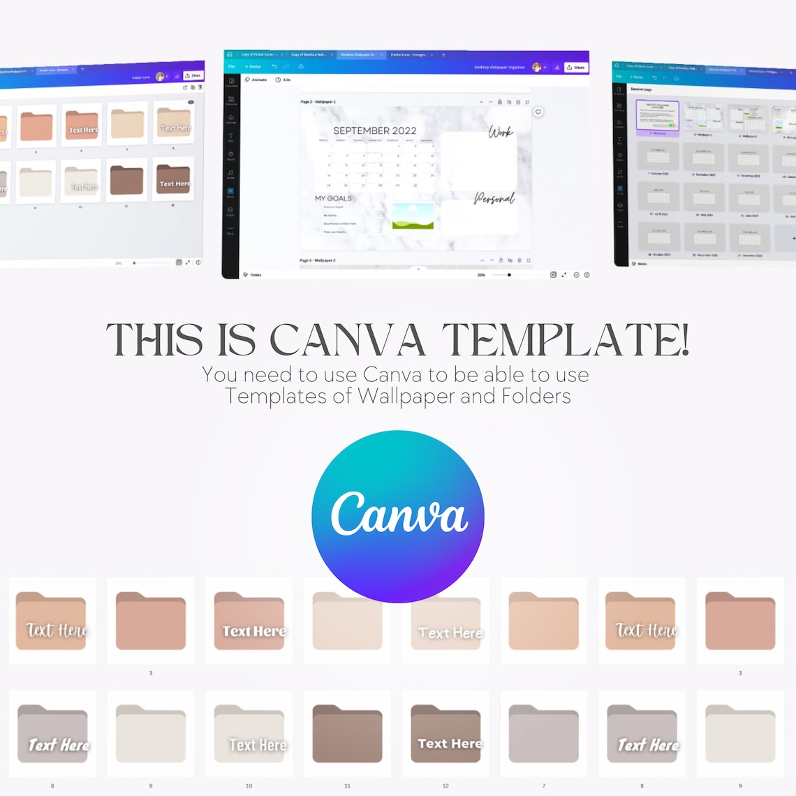CALENDAR 2022 2023 Desktop Organizer Wallpaper Folder Icons Mac Windows ...