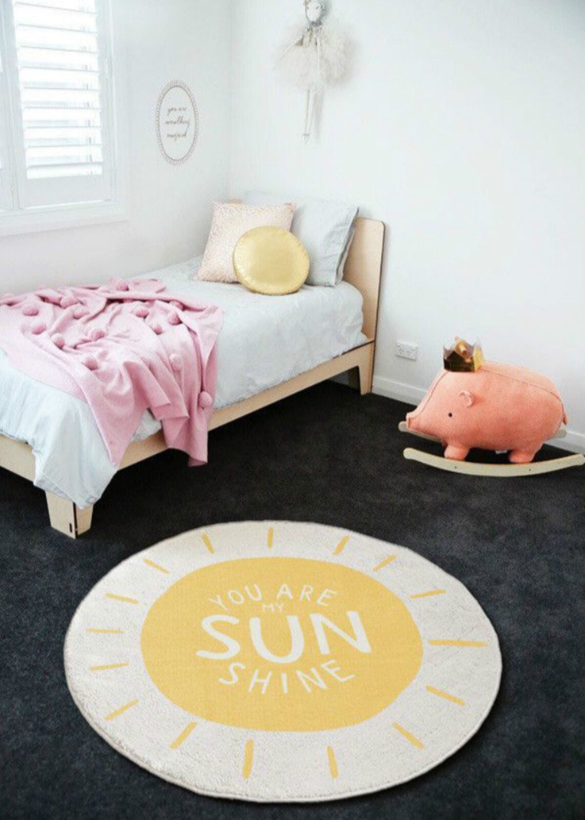 You're My Sunshine Rug Yellow Rug Cute Mat Bedroom - Etsy