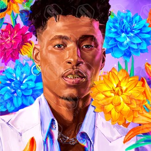 Lucky Daye Colorful Art Print | Hip Hop R&B Artist Portrait | Colorful ...