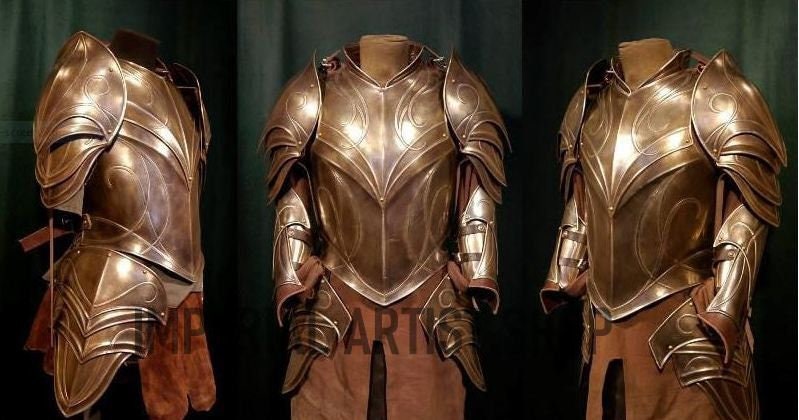 Medieval Lotr Elven Armor Cuirass With Pauldrons Bracers And Etsy