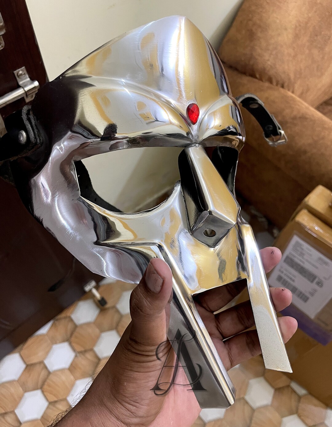 Medieval Gladiator MF Doom Mask Halloween Prop Cosplay Costume - Etsy