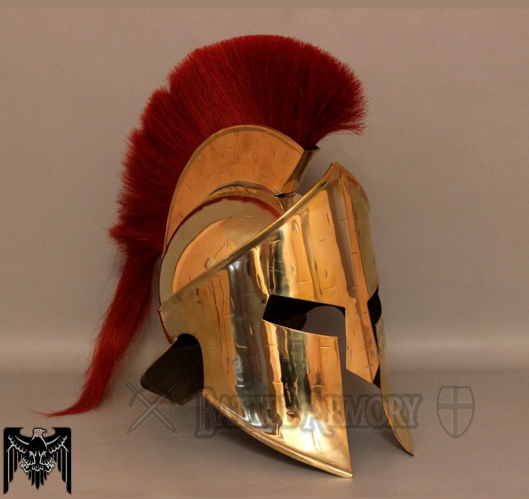 Medieval 300 Spartan Roman Spartan Helmet Full Brass Metal - Etsy