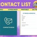 Digital Contact List, Printable Contact List, Fillable Contact List ...