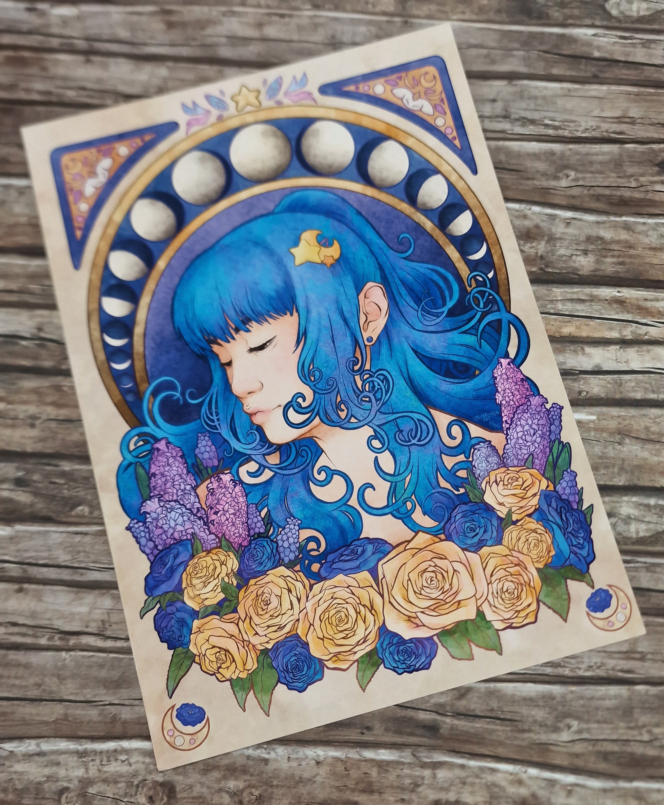 Jugendstil Mucha-stil Print DIN A4 - Etsy
