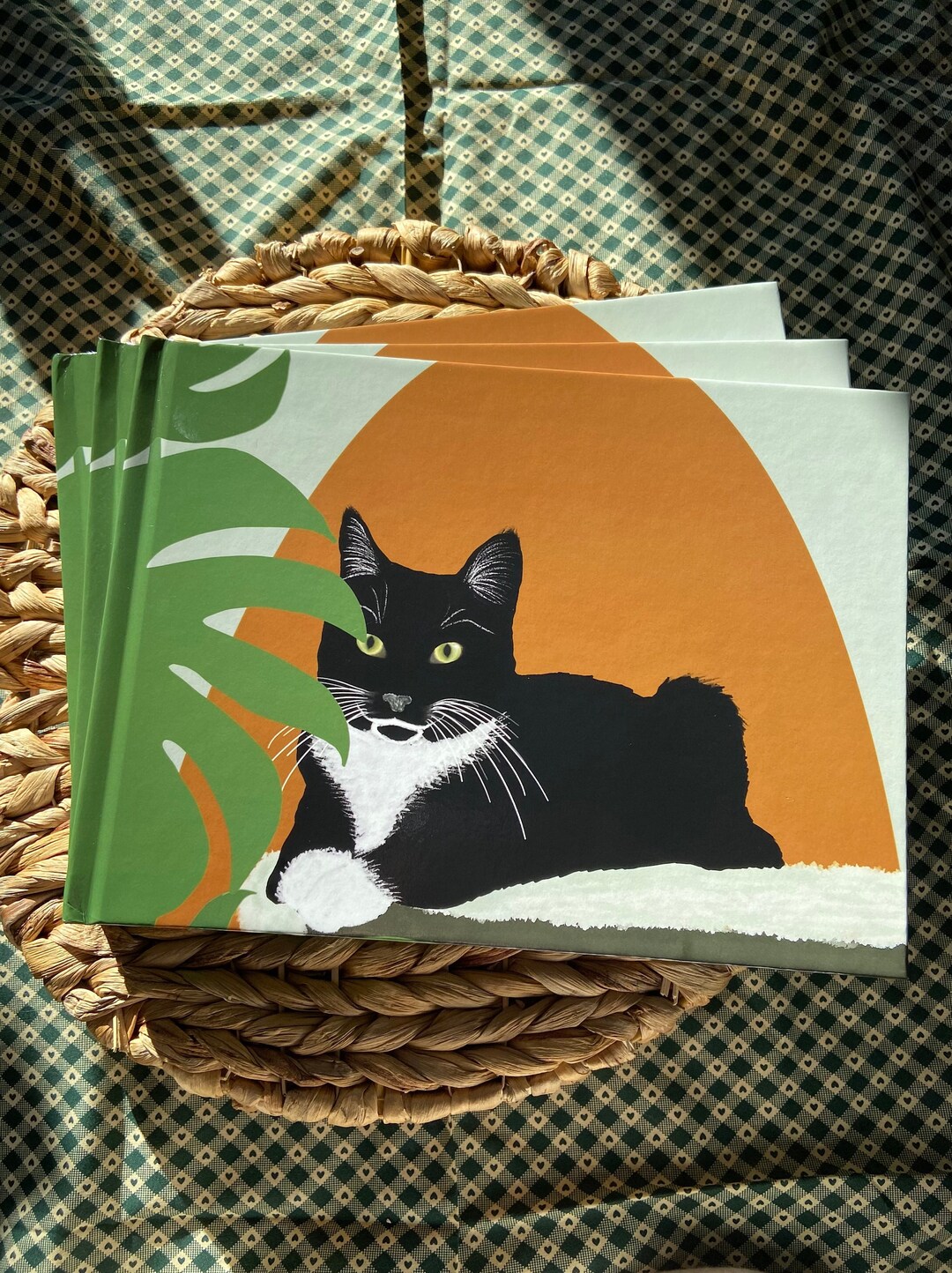 Cat Art Book, Cat Illustration 8x11" Book, Cat Photo Book, Tuxedo Cat ...