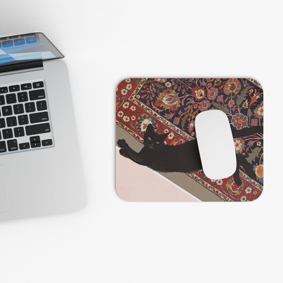Cat Mousepad Black Cat Mouse Pad Original Art Mousepad Cat - Etsy