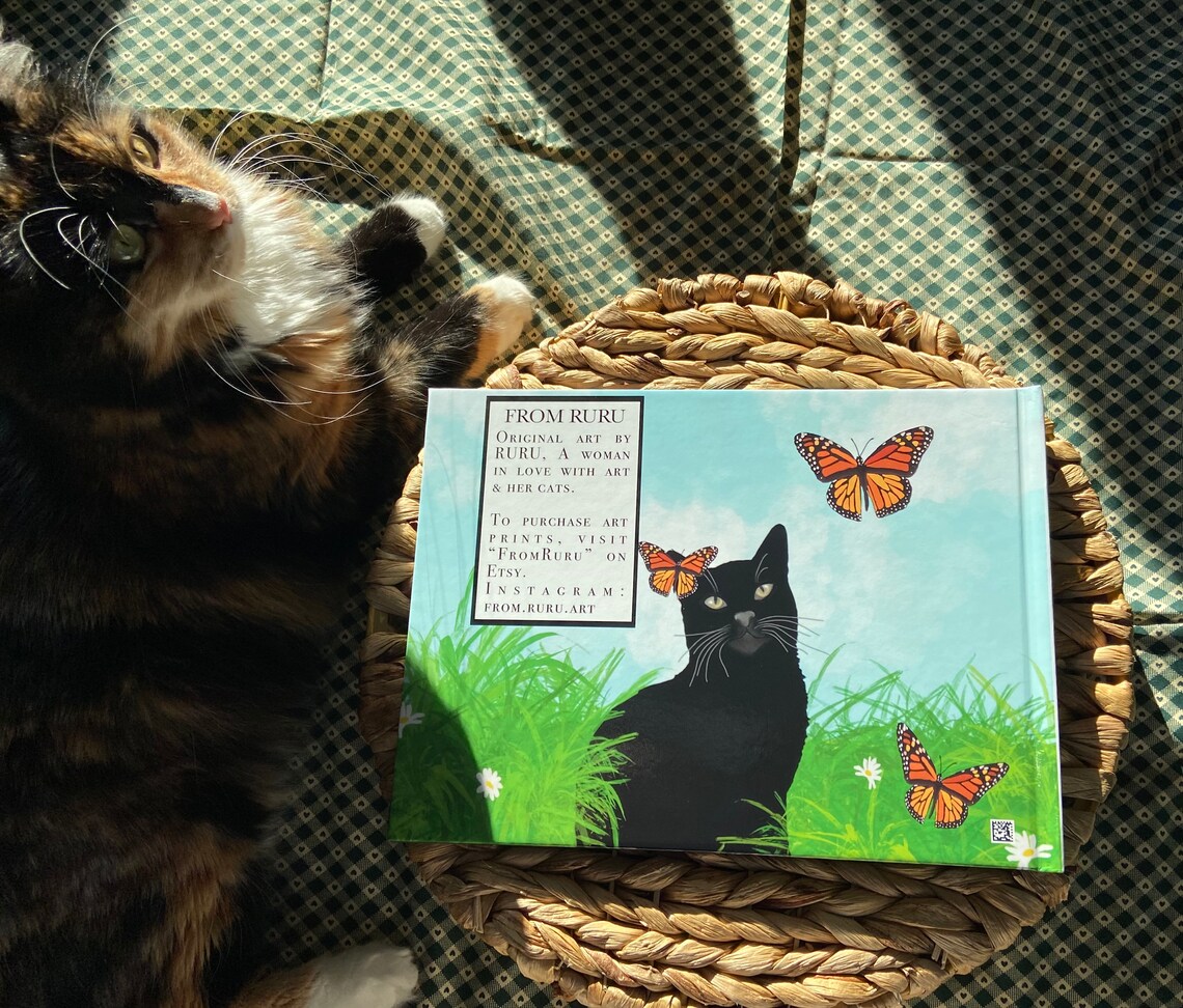 Cat Art Book, Cat Illustration 8x11" Book, Cat Photo Book, Tuxedo Cat ...