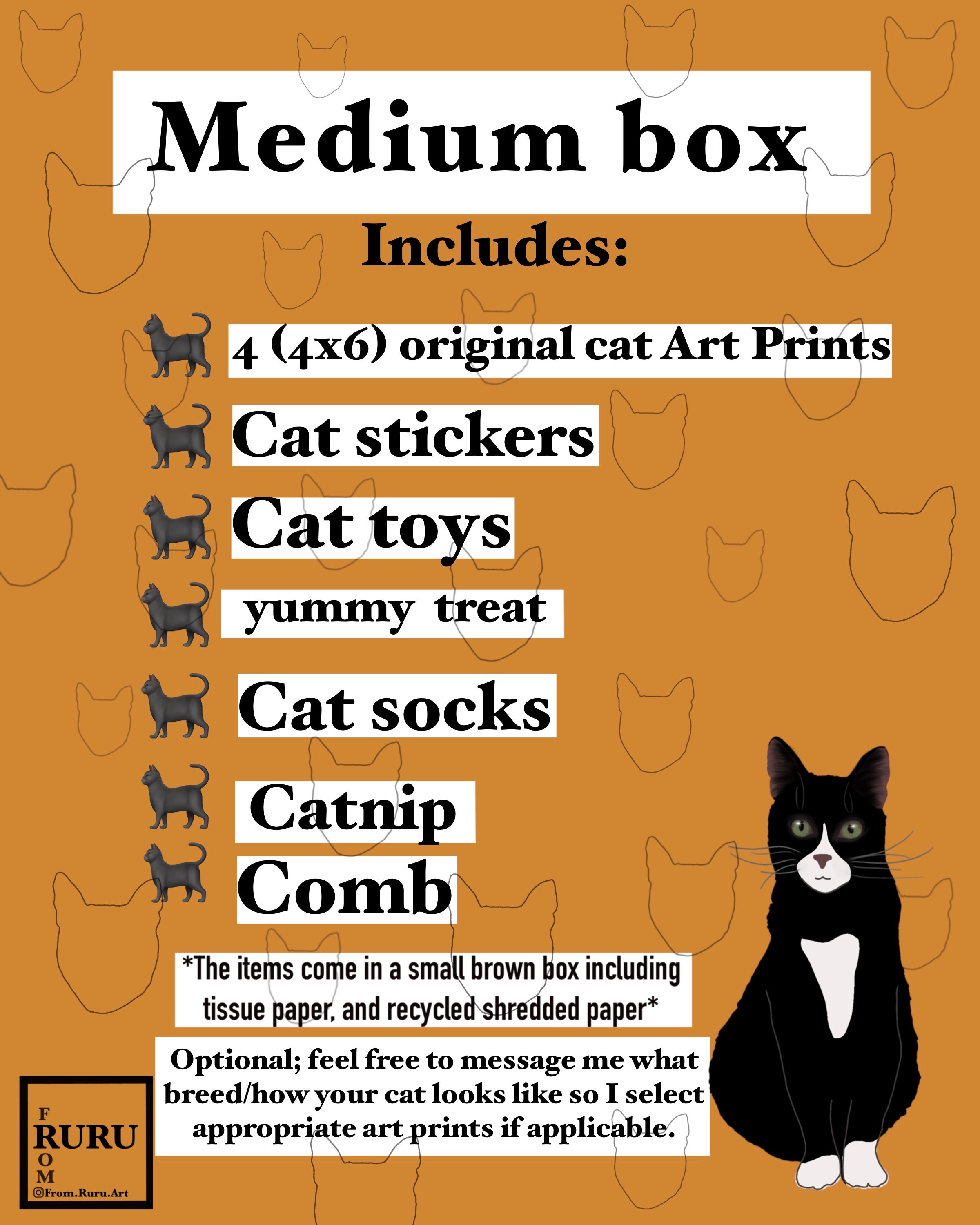 CAT GIFT BOX Medium Cat Lovers Gift Cat Mystery Box Cat | Etsy