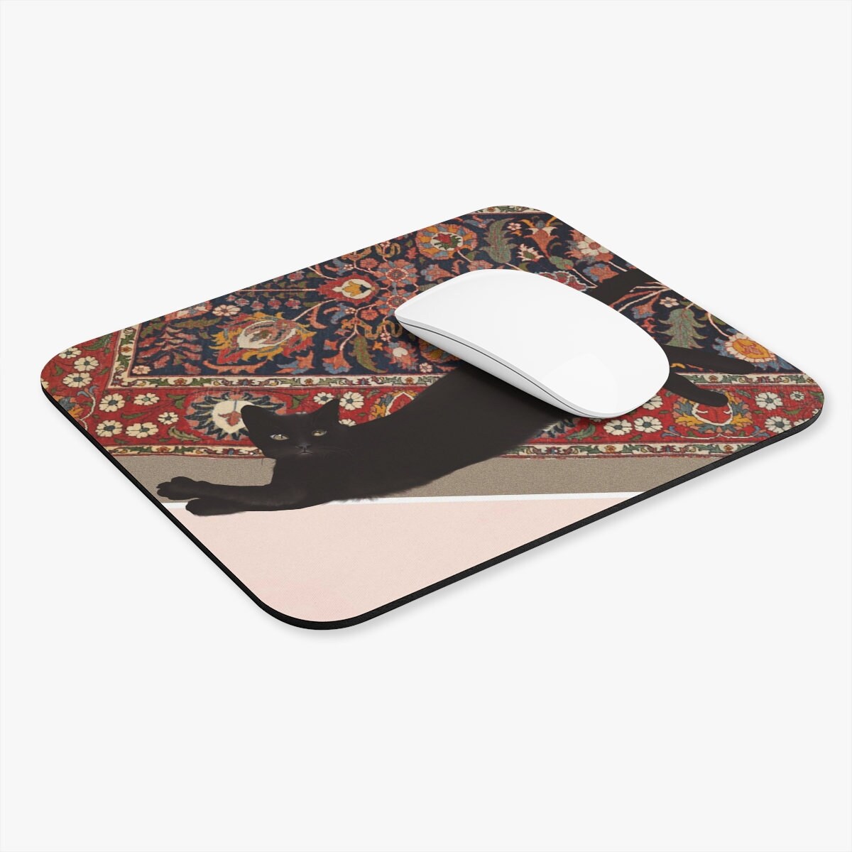 Cat Mousepad Black Cat Mouse Pad Original Art Mousepad Cat - Etsy