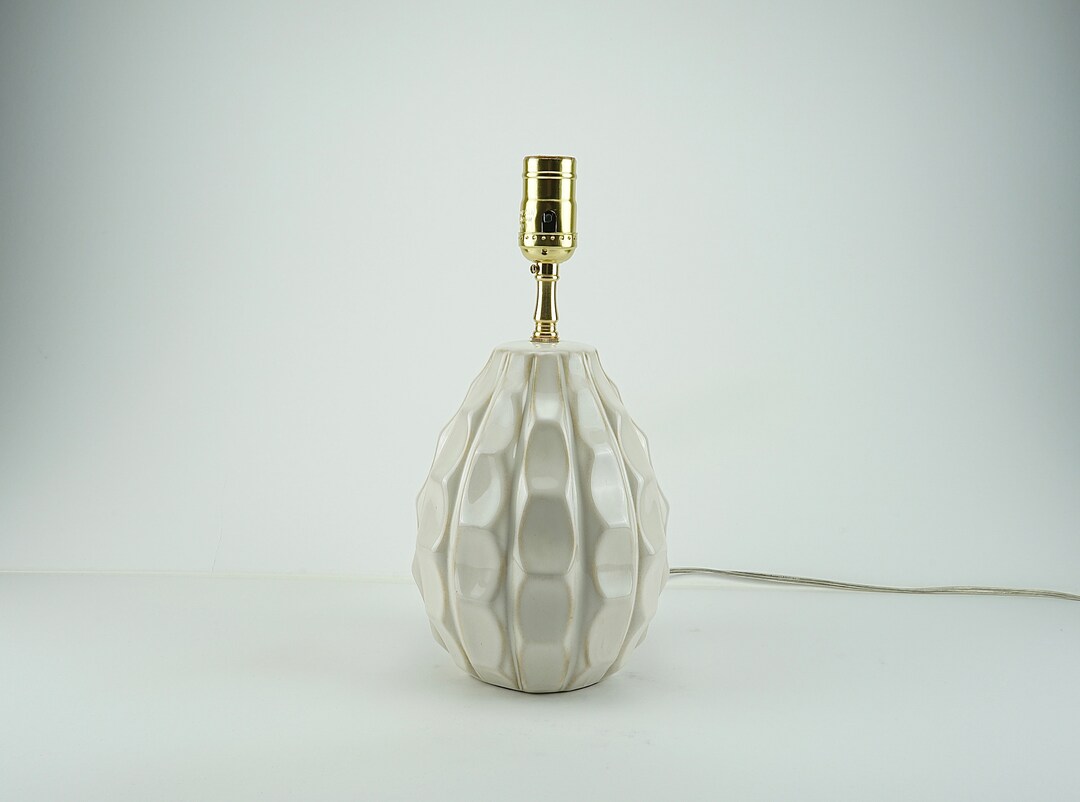 12 Inch - Ceramic Table Lamp With Solid Brass Neck - Etsy