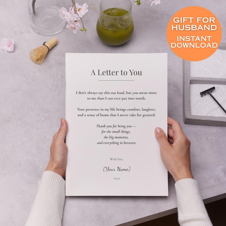 Personalized Love Letter Gift for Husband | Romantic Printable (digital ...