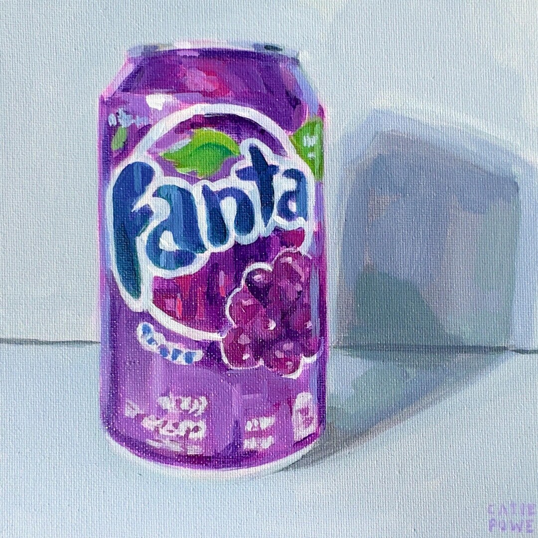 Grape Fanta. 8x8 Inch Original Acrylic Painting Stretched Canvas - Etsy