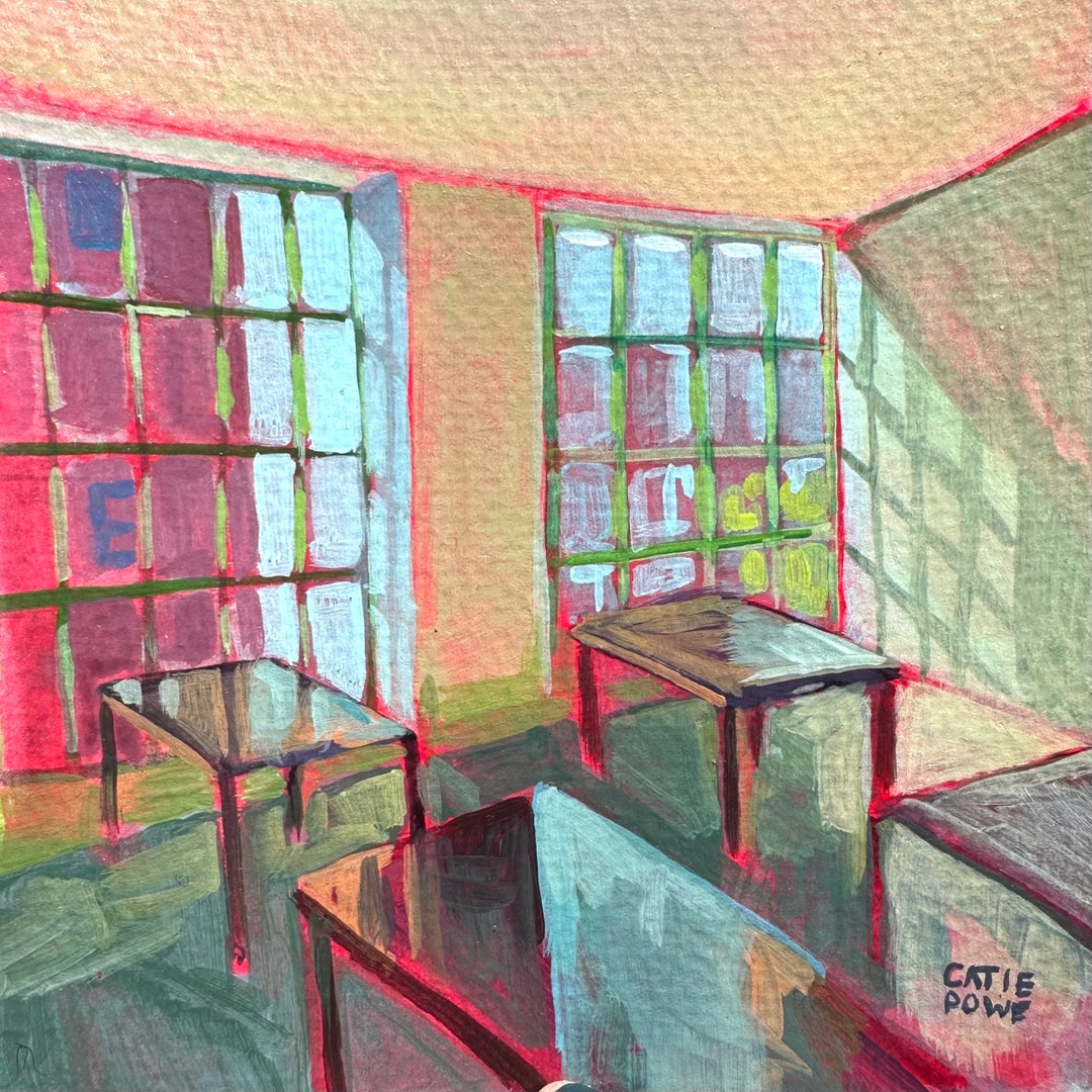 Windows. 5x5 Original Acrylic Painting border - Etsy