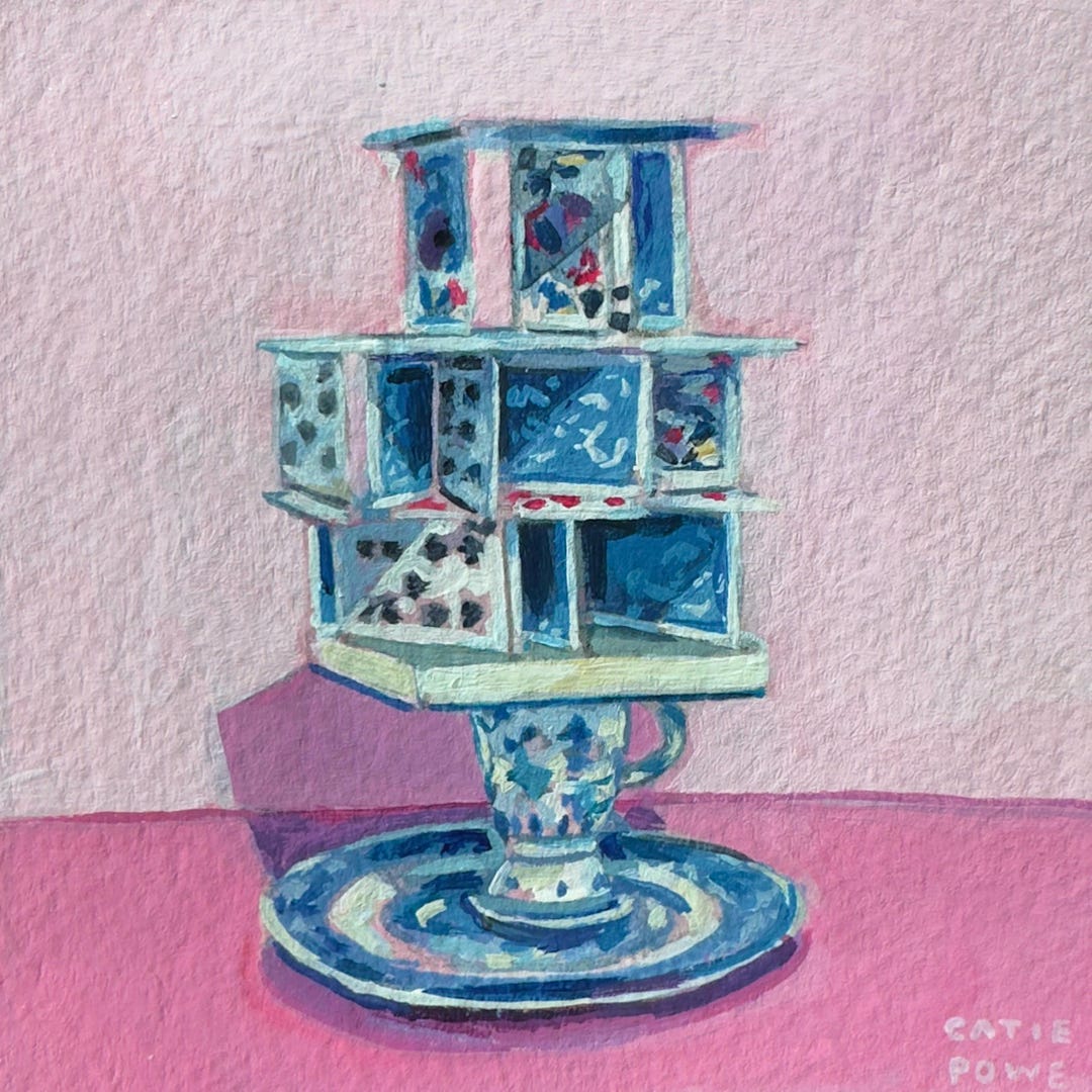 Fragile Balance. 4x4 Inch (plus Border) Original Acrylic Painting - Etsy