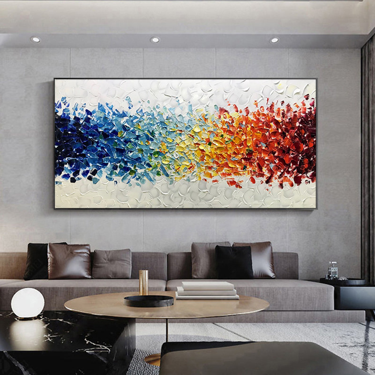 Abstract Boho Wall Decor Wall Art Canvas Textured Wall Art - Etsy